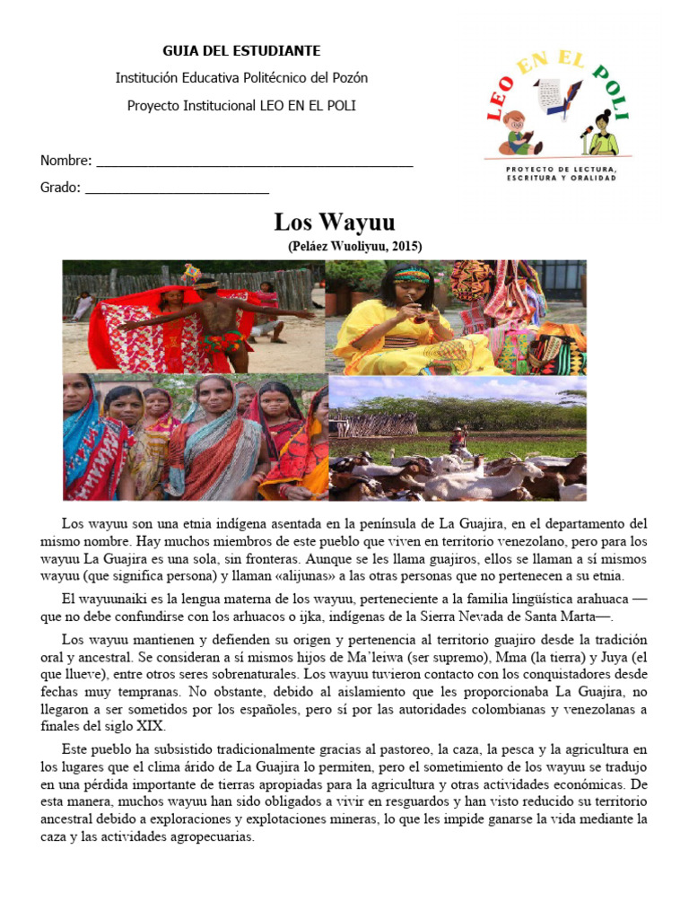 Cultura Wayuu: Dibujo y Aprendizaje | PDF
