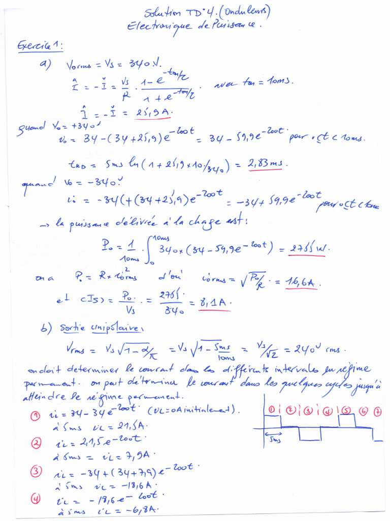 Solution TD EP N4 Onduleurs | PDF | Sciences et mathématiques