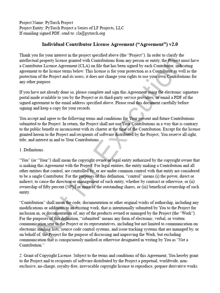 Individual Contributor License Agreement | PDF | License | Patent