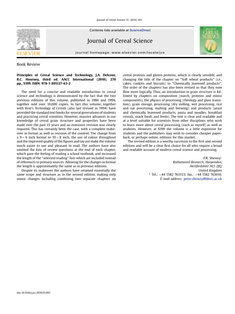 Principles of Cereal Science and Technology, J.A. Delcour, R.C. Hoseney ...