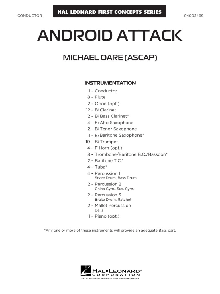 Android Attack - Arr. Michael Oare | PDF | Musical Instruments | Saxophone