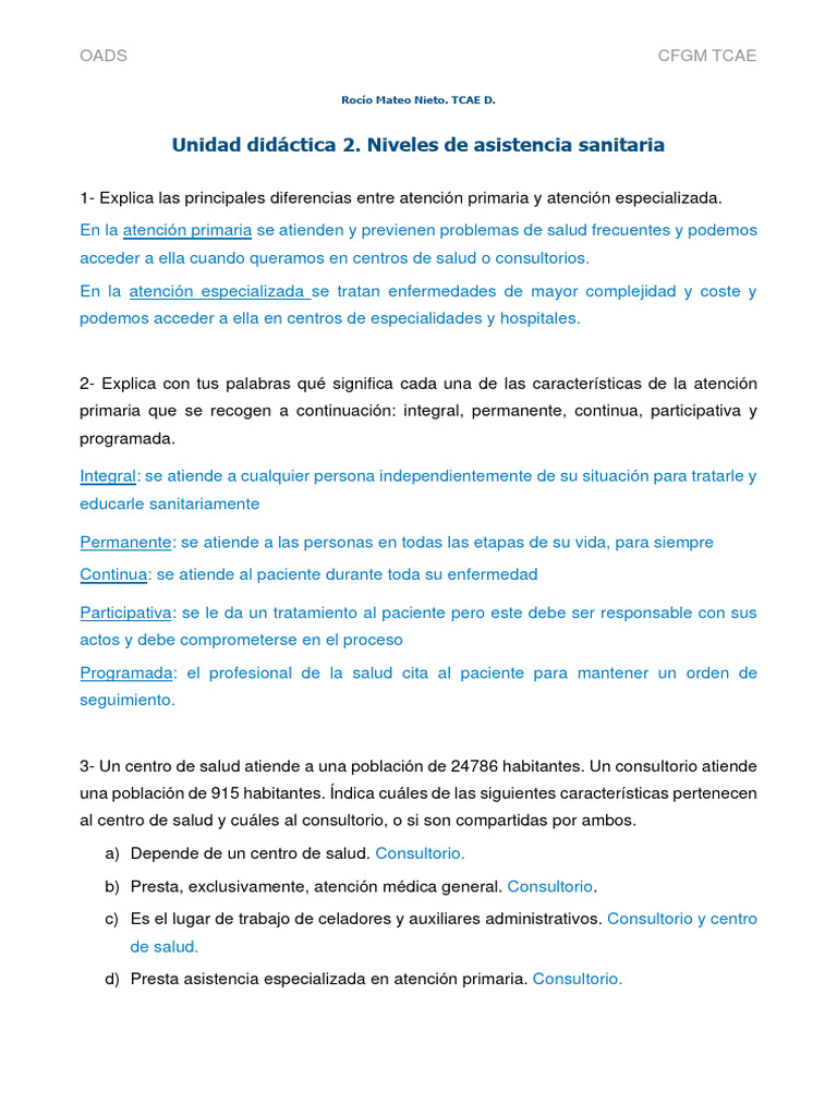 UD2. Niveles de Asistencia Sanitaria | PDF | Hospital | Cardiología
