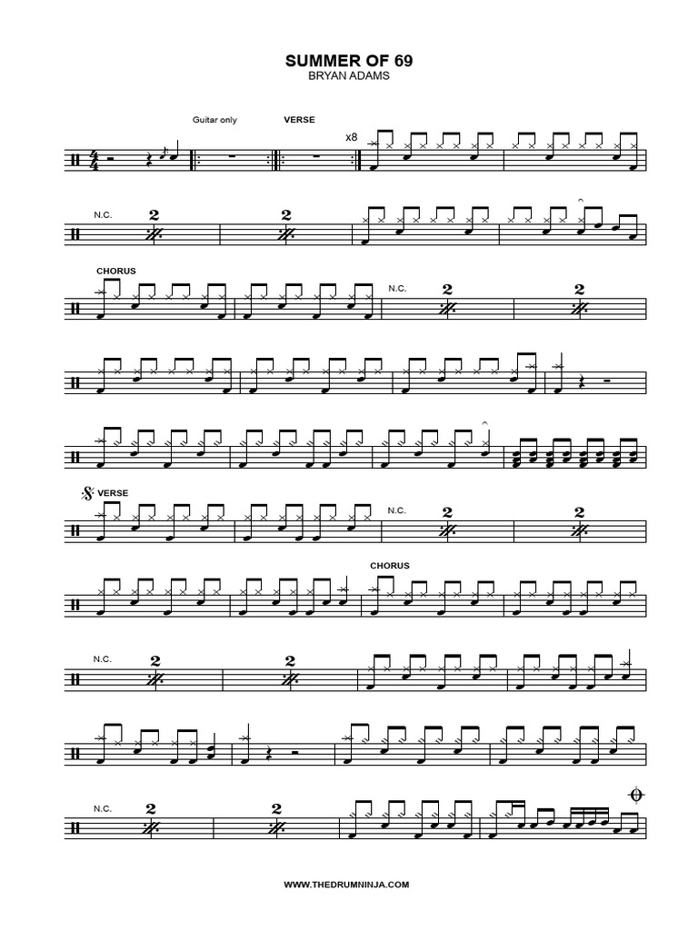Bryan Adams - Summer of 69 | PDF | Musical Forms | Musicology
