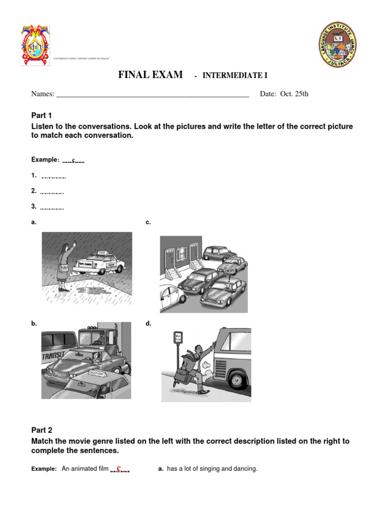 Final Exam - Intermediate I | PDF