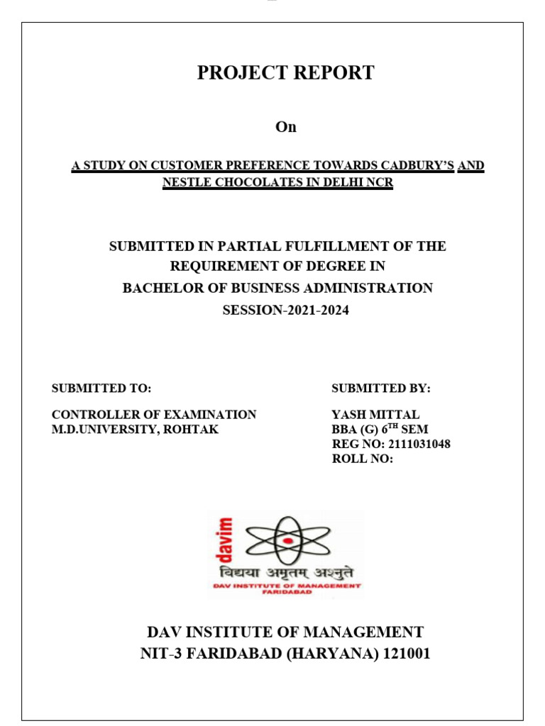 Yash Pro Report | PDF | Cocoa Bean | Chocolate