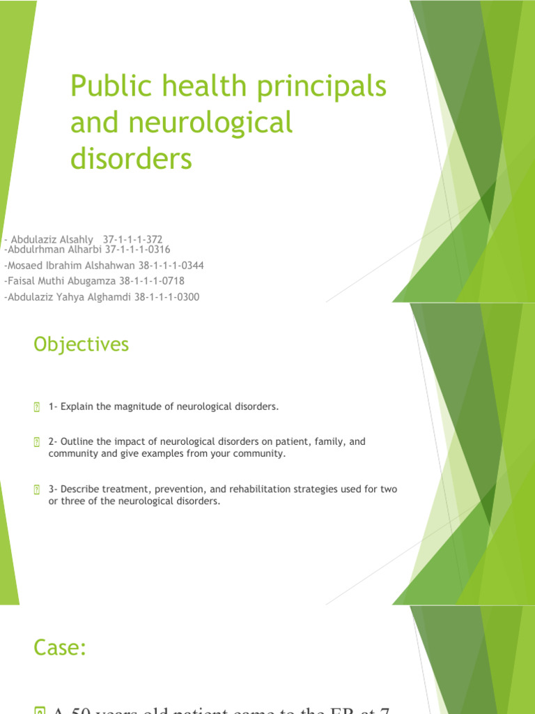 Public Health Principles and Neurological Disorders | PDF