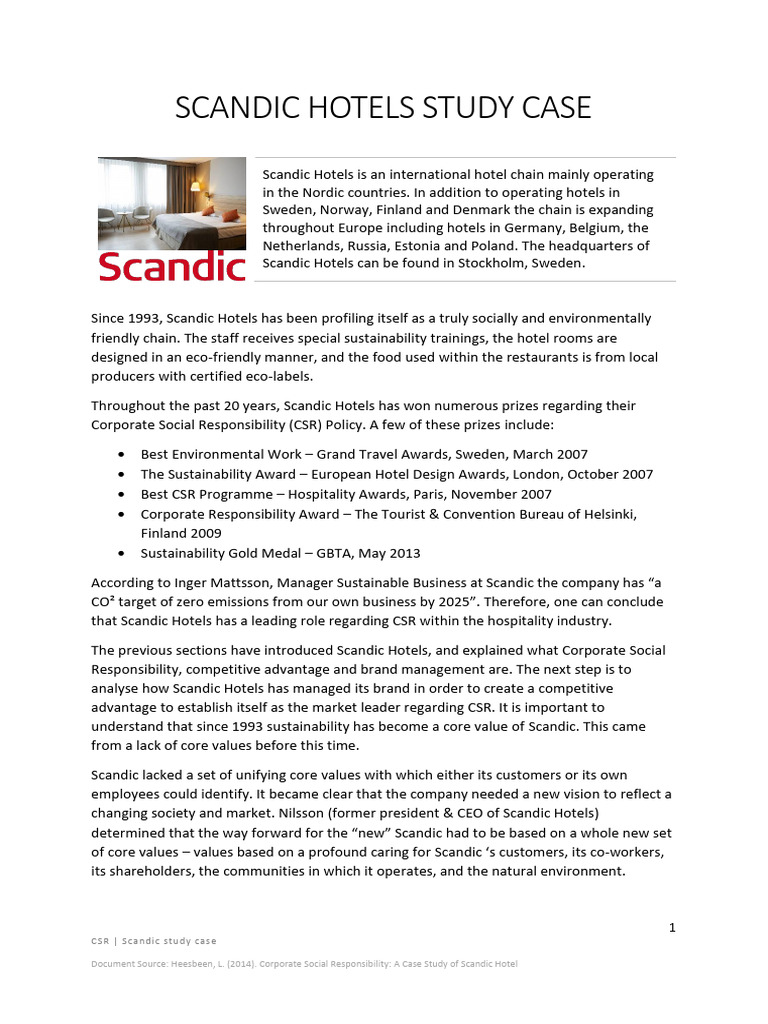 Scandic Hotels - Study Case | PDF | Corporate Social Responsibility ...