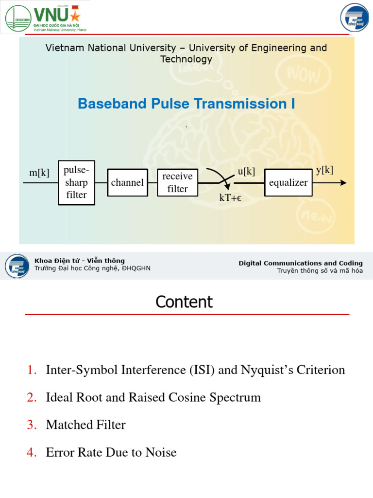 Baseband Pulse Transmission Overview | PDF | Bandwidth (Signal ...