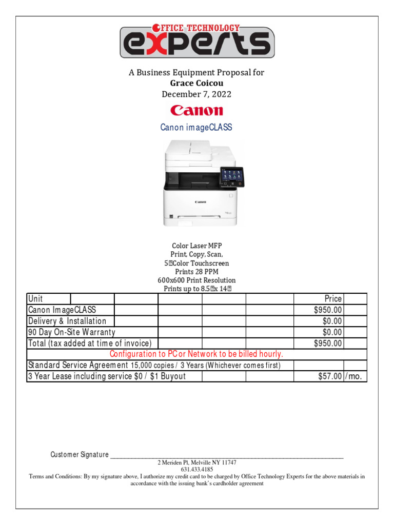 Grace Coicou Canon imageclass color MFP | PDF
