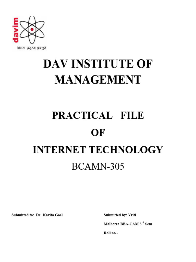 Internet Technology File | PDF | Dynamic Html | Html Element