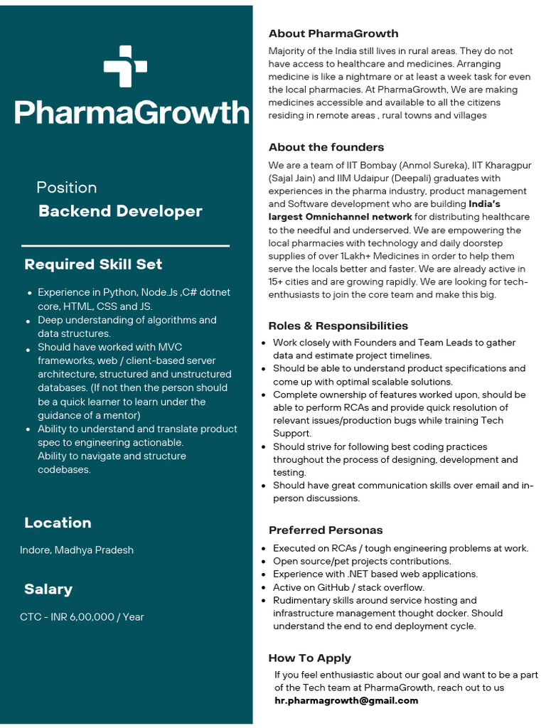 JD - Backend Dev. | PDF | World Wide Web | Internet & Web