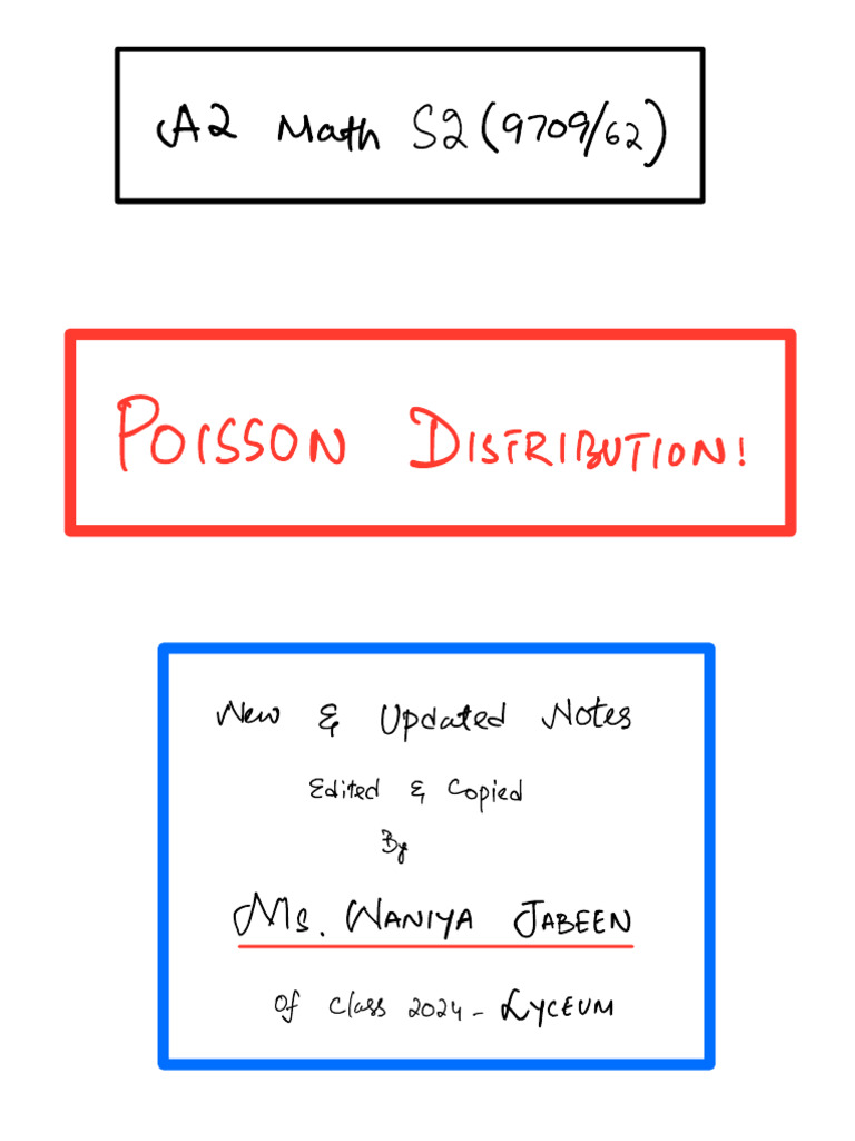 s2 - Poisson Distribution New Notes by Ms Waniya Jabeen of Class 2024 ...