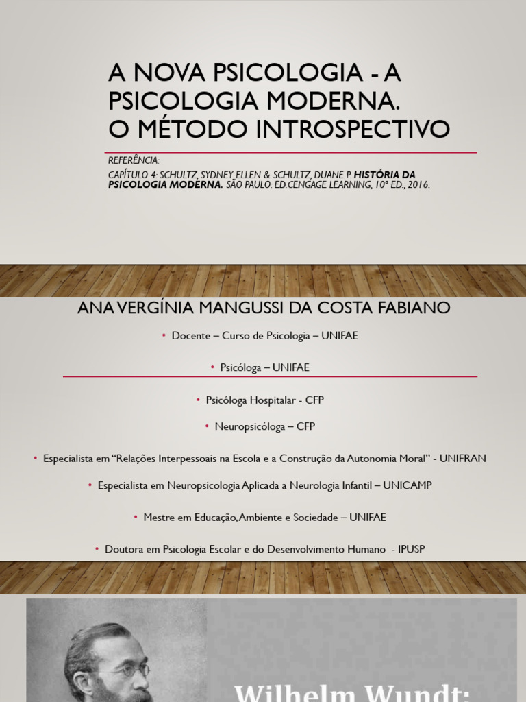 Aula 3 A Psicologia Moderna e o Método Introspectivo | PDF | Psicologia ...