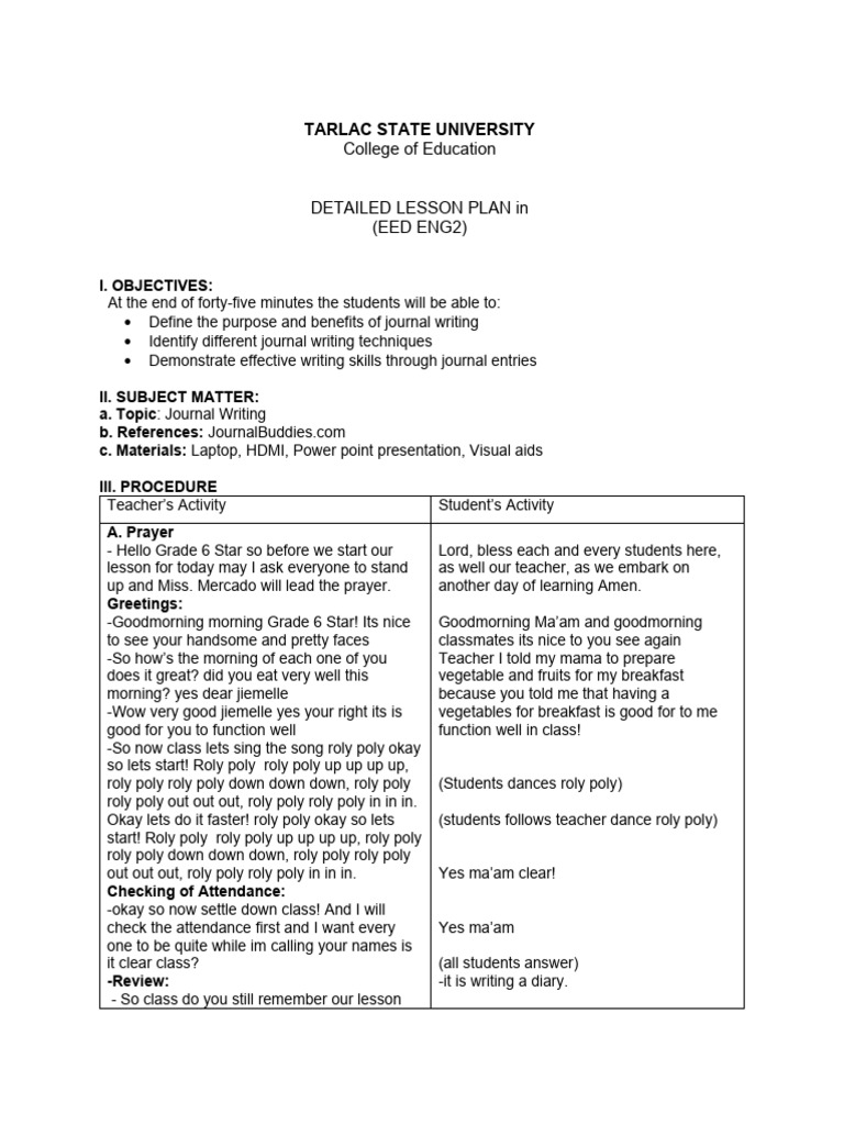 Lesson Plan Eed Eng 2a Final Nato Letche!!!!!!!!!!!!!!! | PDF | Marie Curie | Gratitude