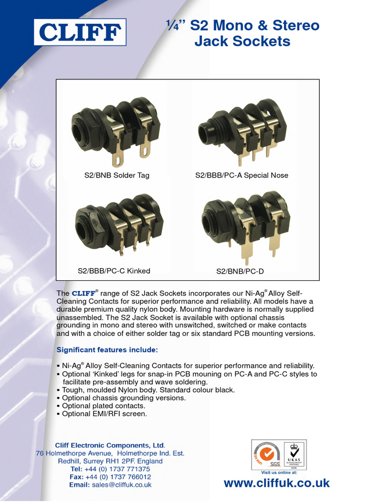 CLIFF S2 SERIES DATASHEET - RETROAMPLIS | PDF | Printed Circuit Board ...