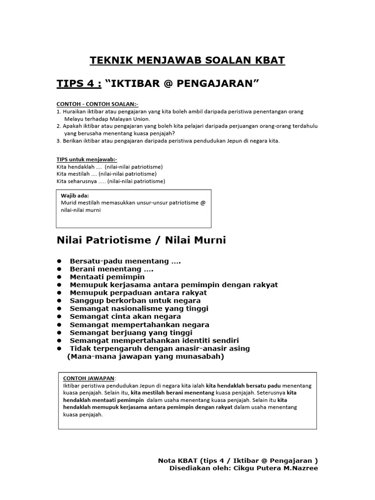 Tips 4 KBAT PDF | PDF