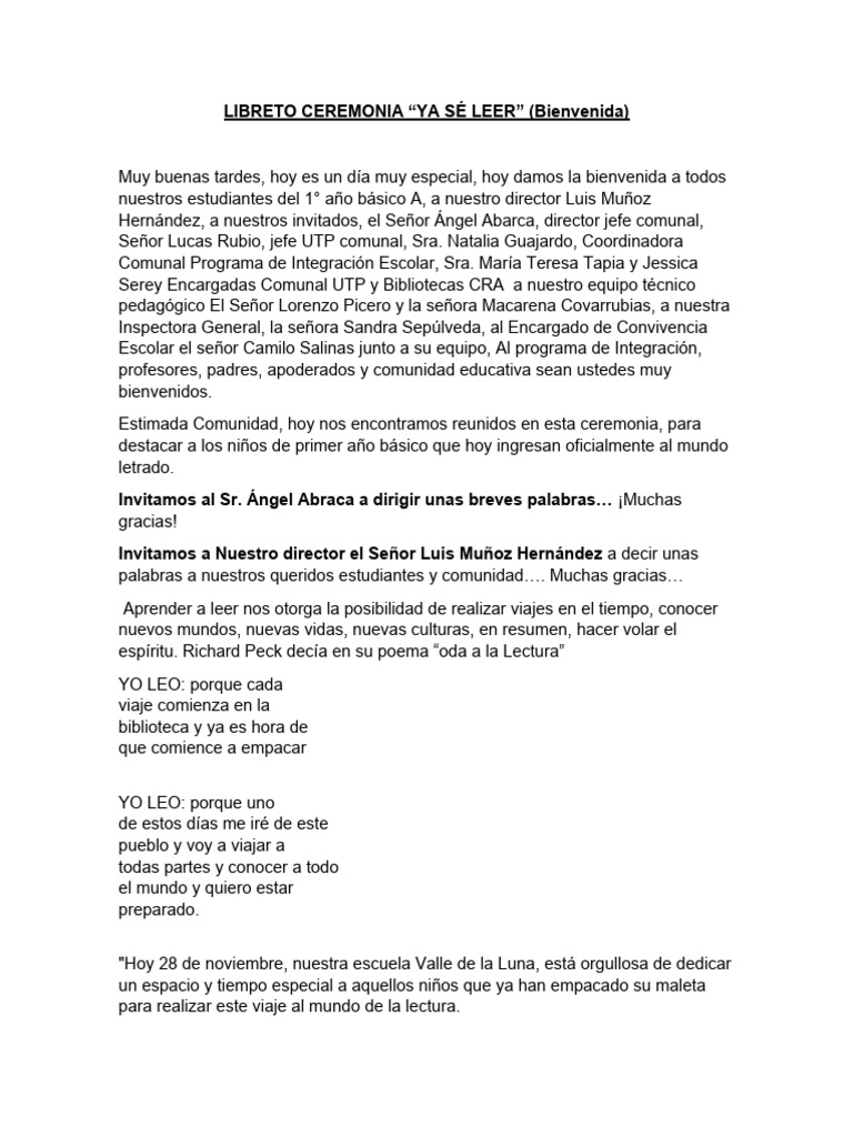 Libreto Ceremonia | PDF