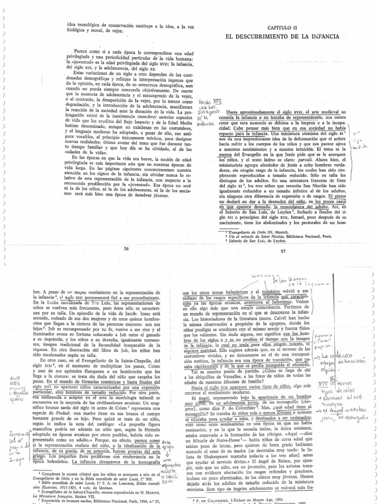 Ariés Philippe - Cap II El Descubrimiento de La Infancia | PDF