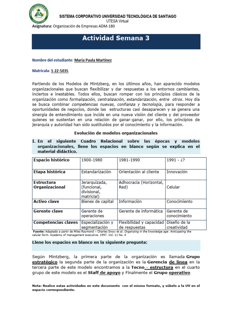 Actividad Semana 3 - Asignación | PDF