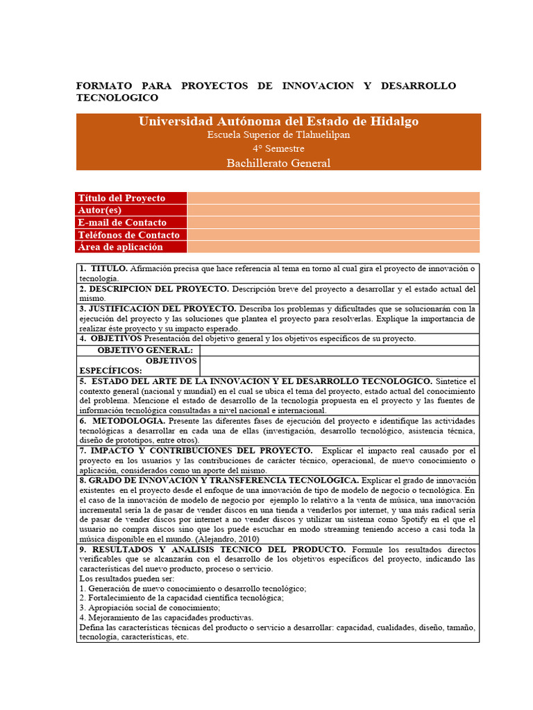 Formato para Proyecto | PDF | Innovación | Diseño