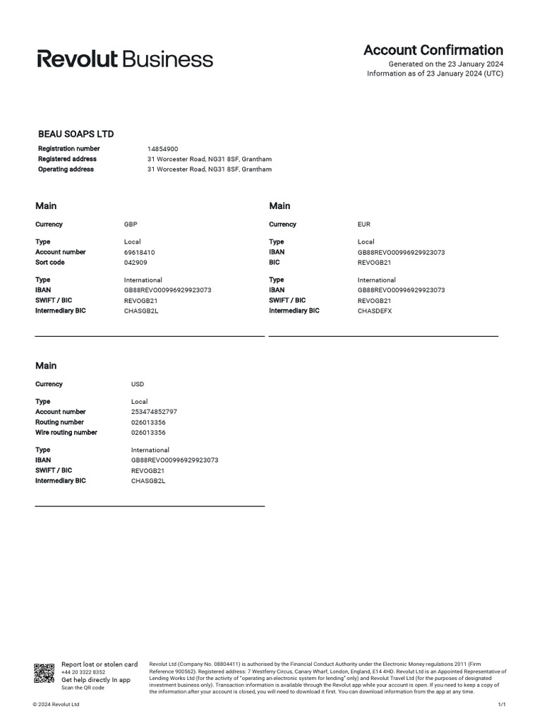 Account Confirmation - 23 Jan 2024 | PDF | Banking | Banking Technology