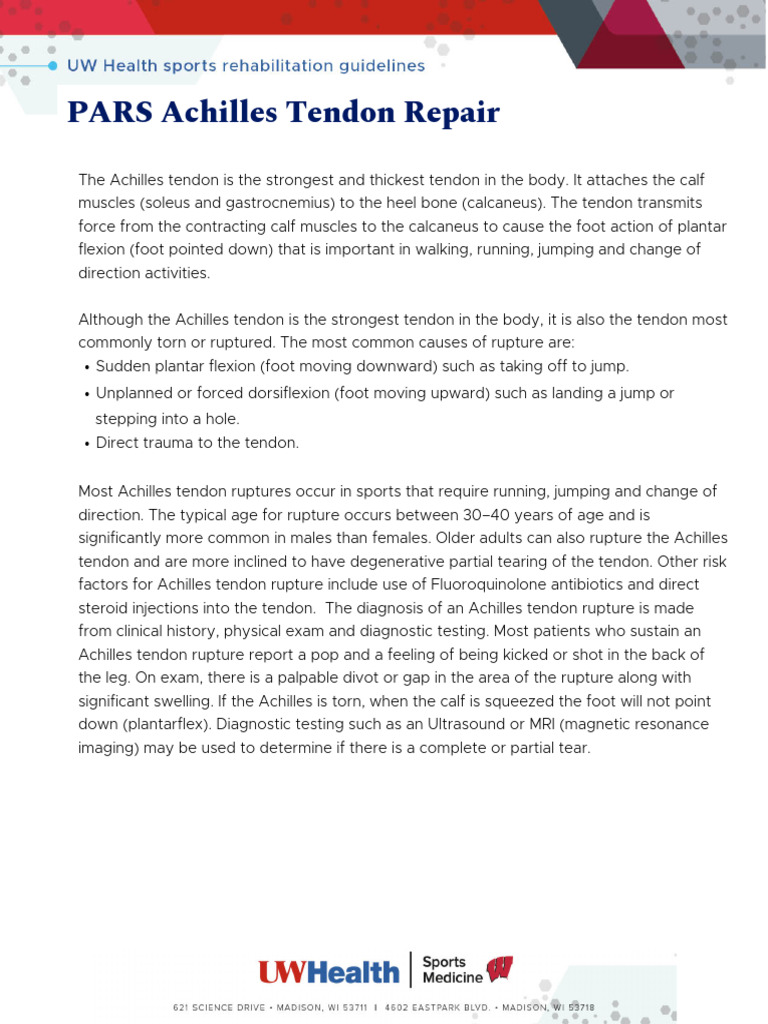 PARS Achilles Repair | PDF | Medical Specialties | Clinical Medicine