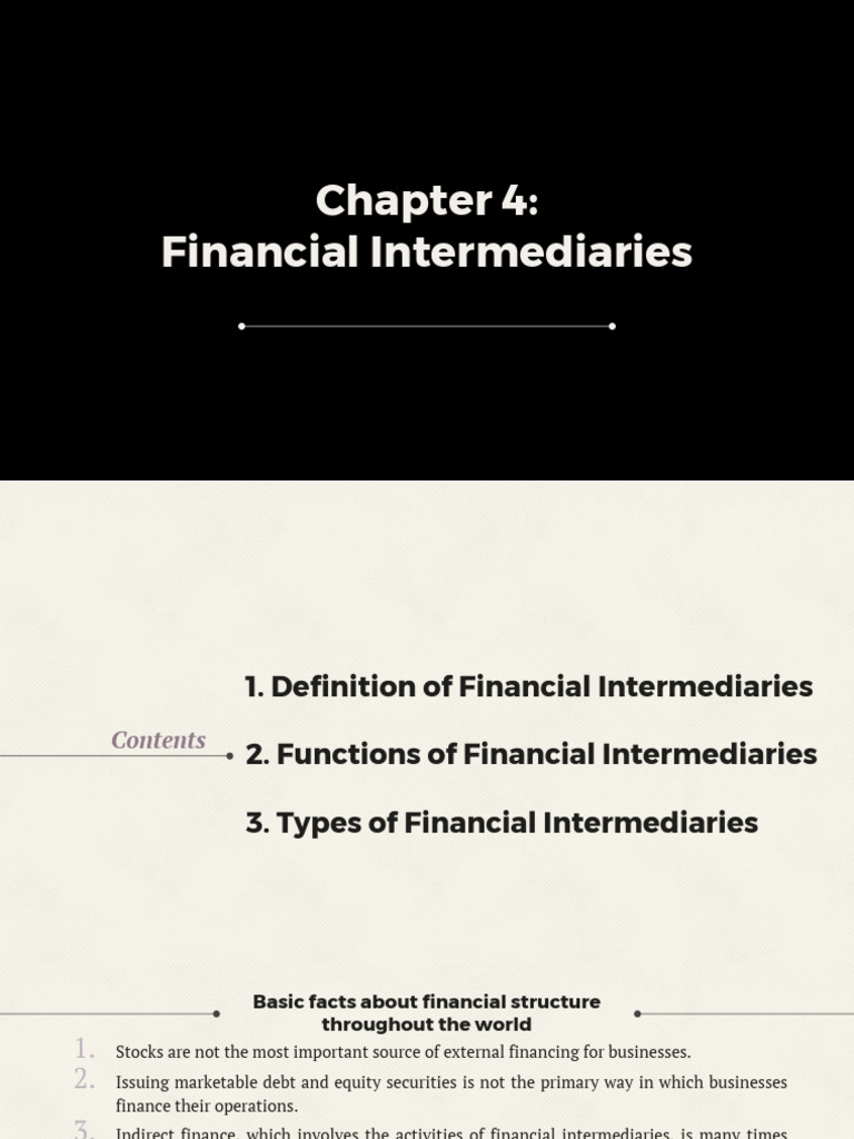 Chap 4 Financial Intermediaries | PDF | Loans | Securities (Finance)