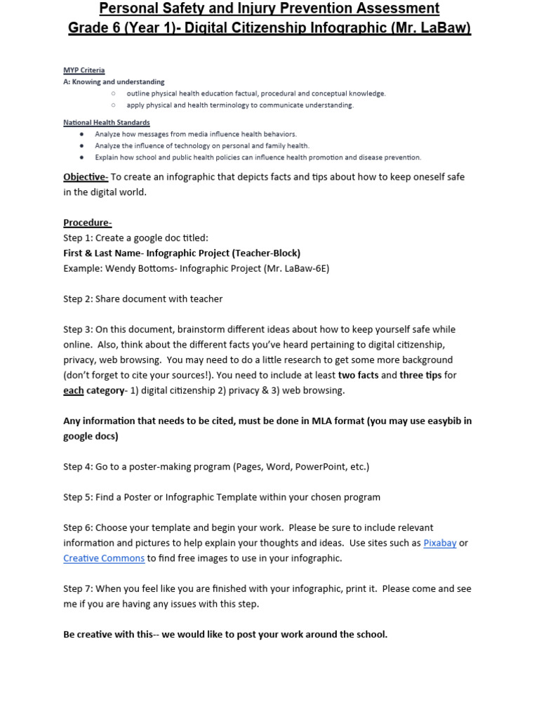 6th Grade Year 1 - Infographic Project | PDF | Information | Privacy
