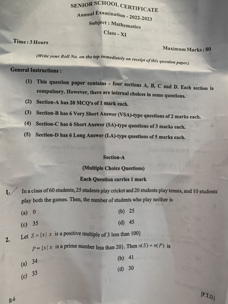 Annual Examination 22-23 .Sub Mathematics | PDF
