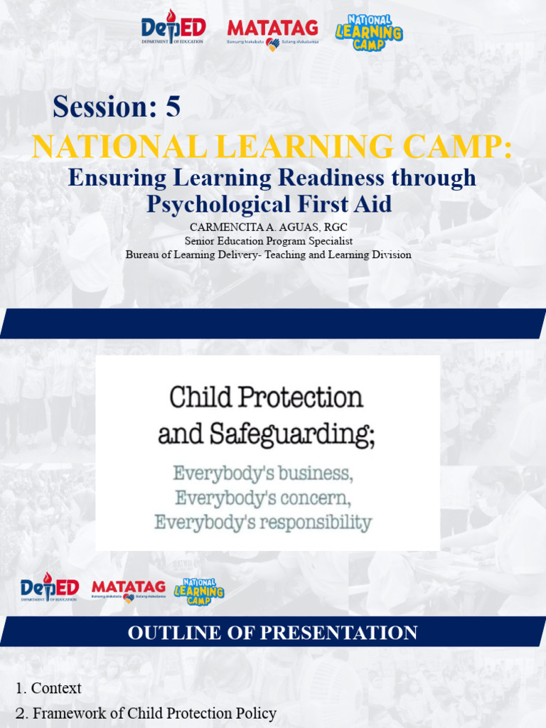 PS5 - Psychological First Aid-Ensuring Child Protection | PDF | Child ...