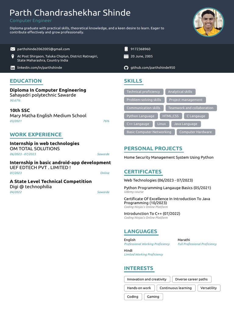 Parth's Resume | PDF | Computer Science | Computing