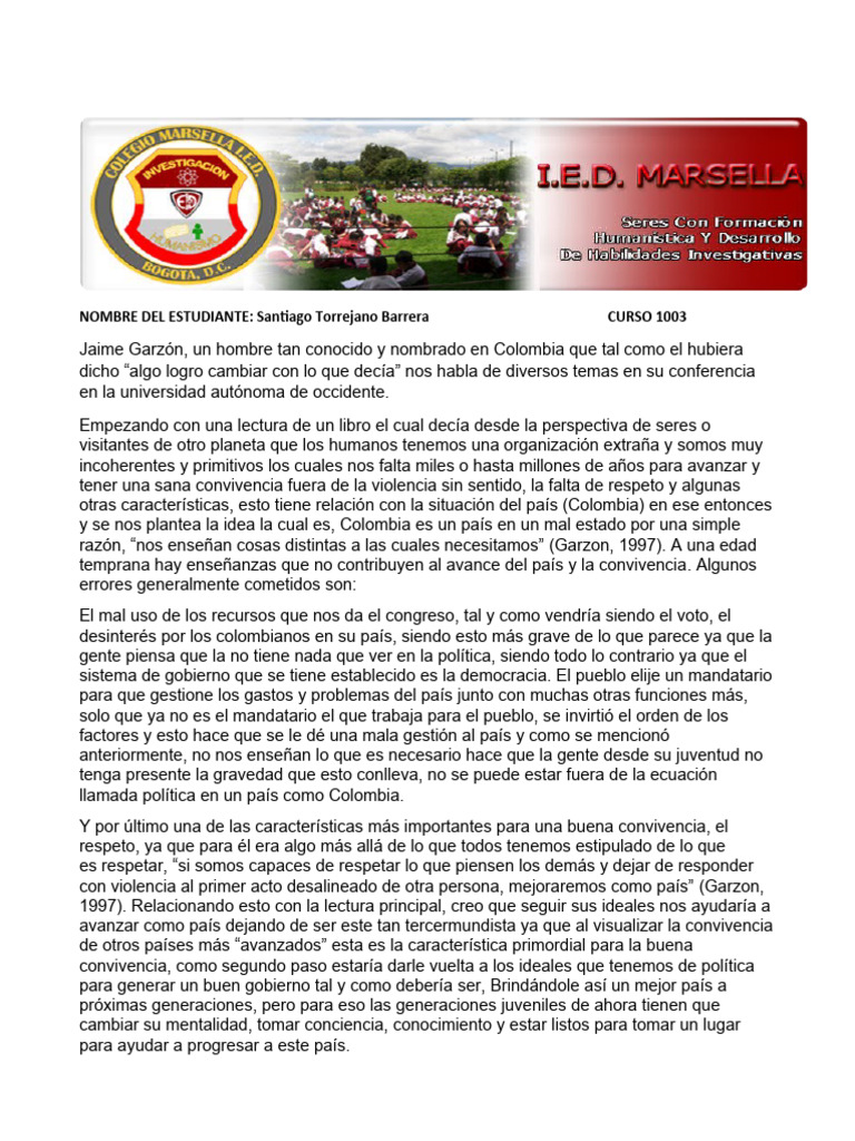 Torrejano Barrera Santiago-Jaime Garzon | PDF | Ciencias sociales