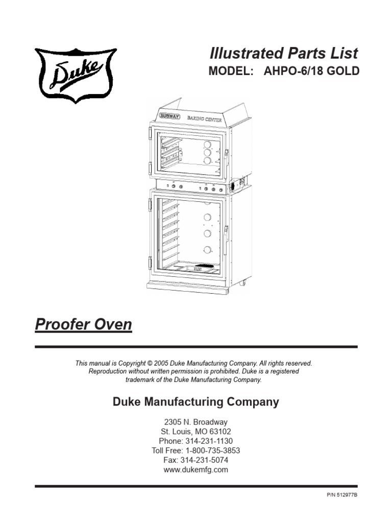 Duke Ahpo 6-18 Partes y Piezas | PDF | Equipment | Manufactured Goods