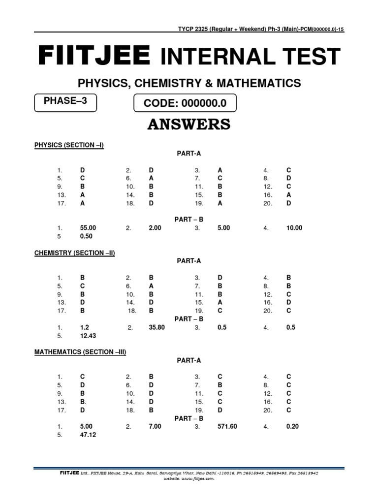 Jee Main Answer Key Pdf Physical Sciences