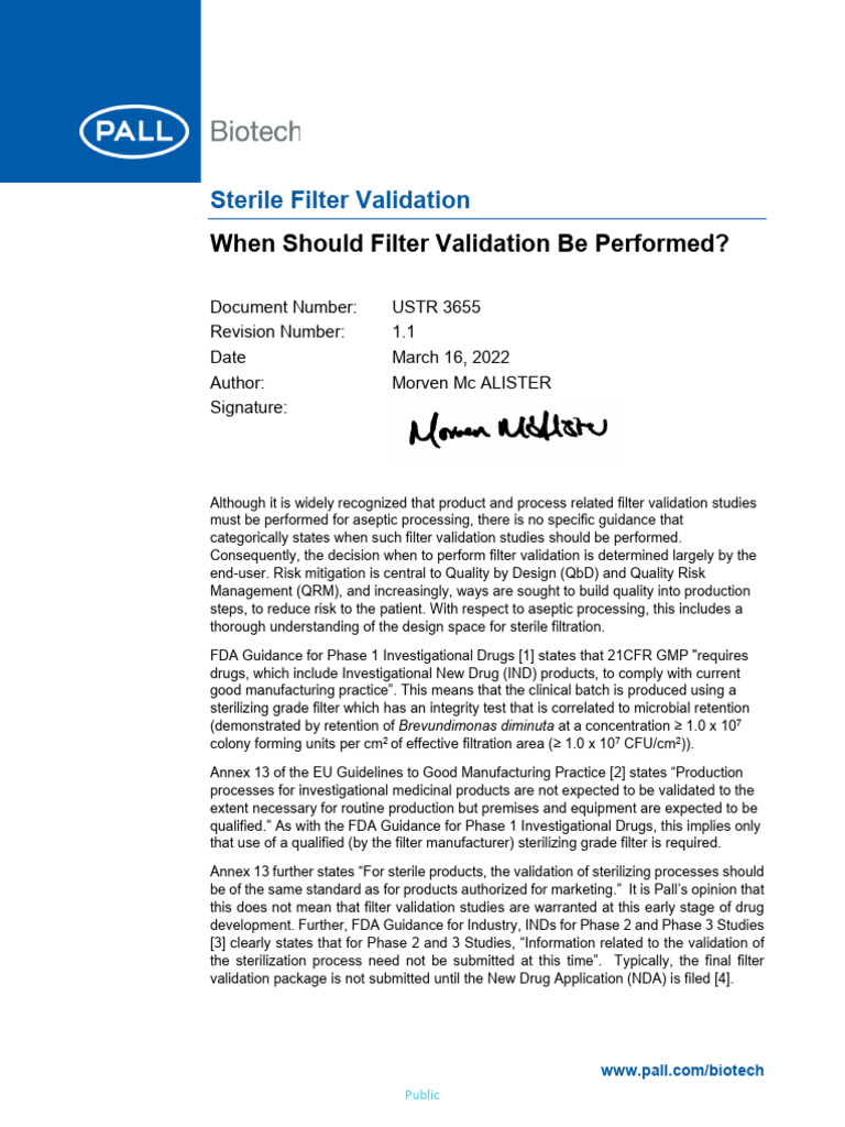 ustr-3655-filter-validation | PDF | Phases Of Clinical Research | Food And Drug Administration