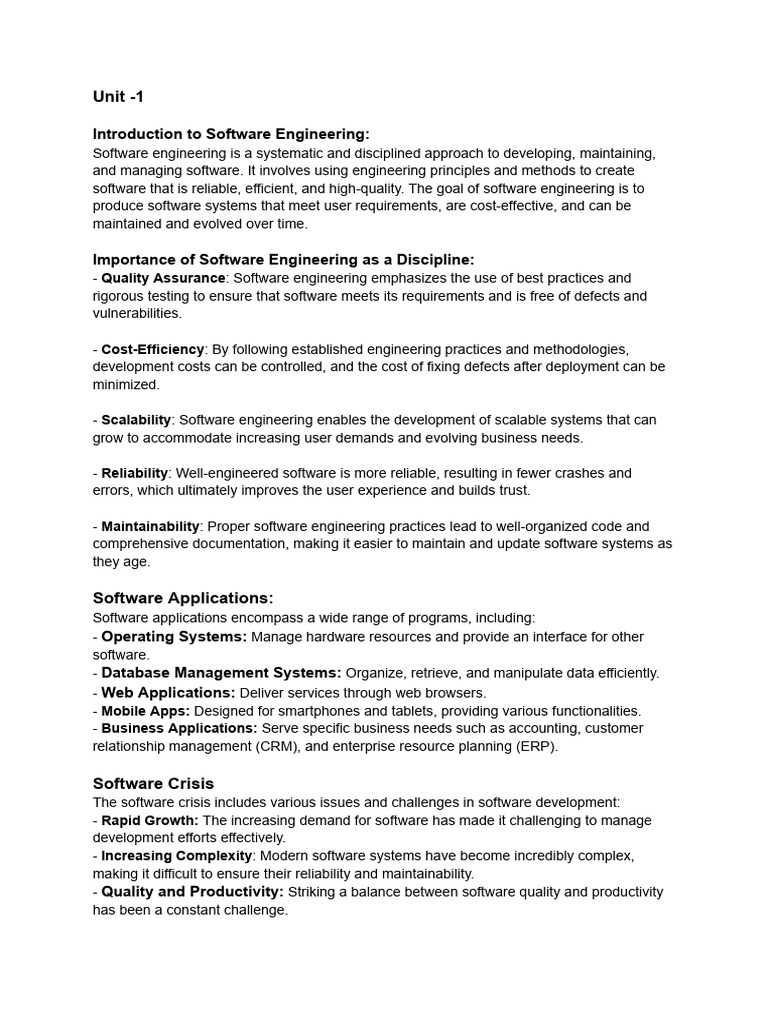 Unit - 1 SE | PDF | Software Development Process | Use Case
