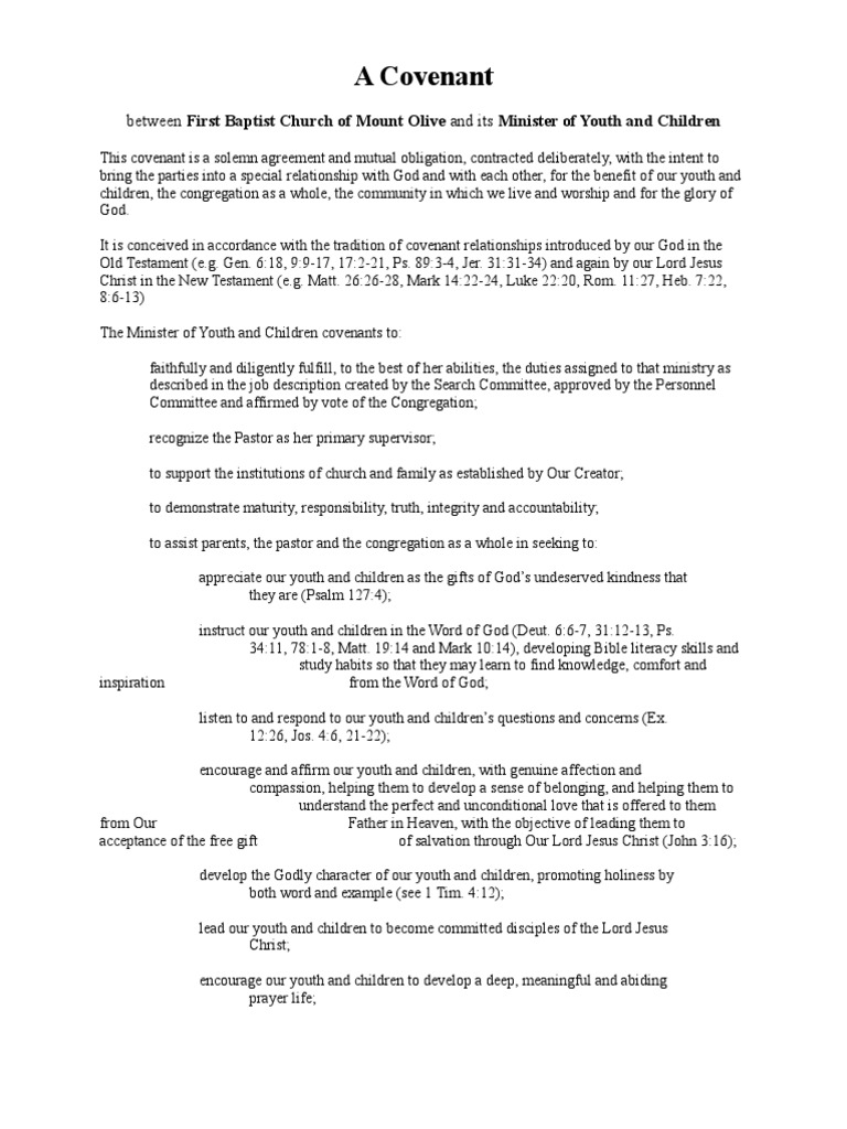 Covenant | PDF | God The Father | Covenant (Biblical)