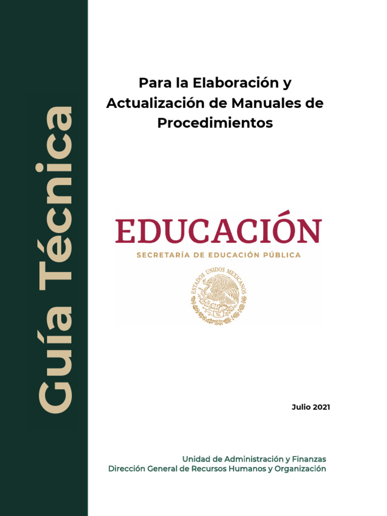 Guía para La Elaboración y Actualización de Manuales de Procedimientos ...