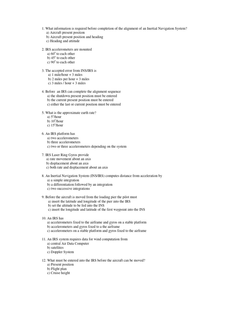 Irs V3 | PDF | Inertial Navigation System | Navigation