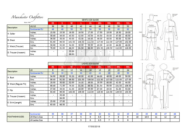 MOL Size Guide | PDF | Clothing | Fashion