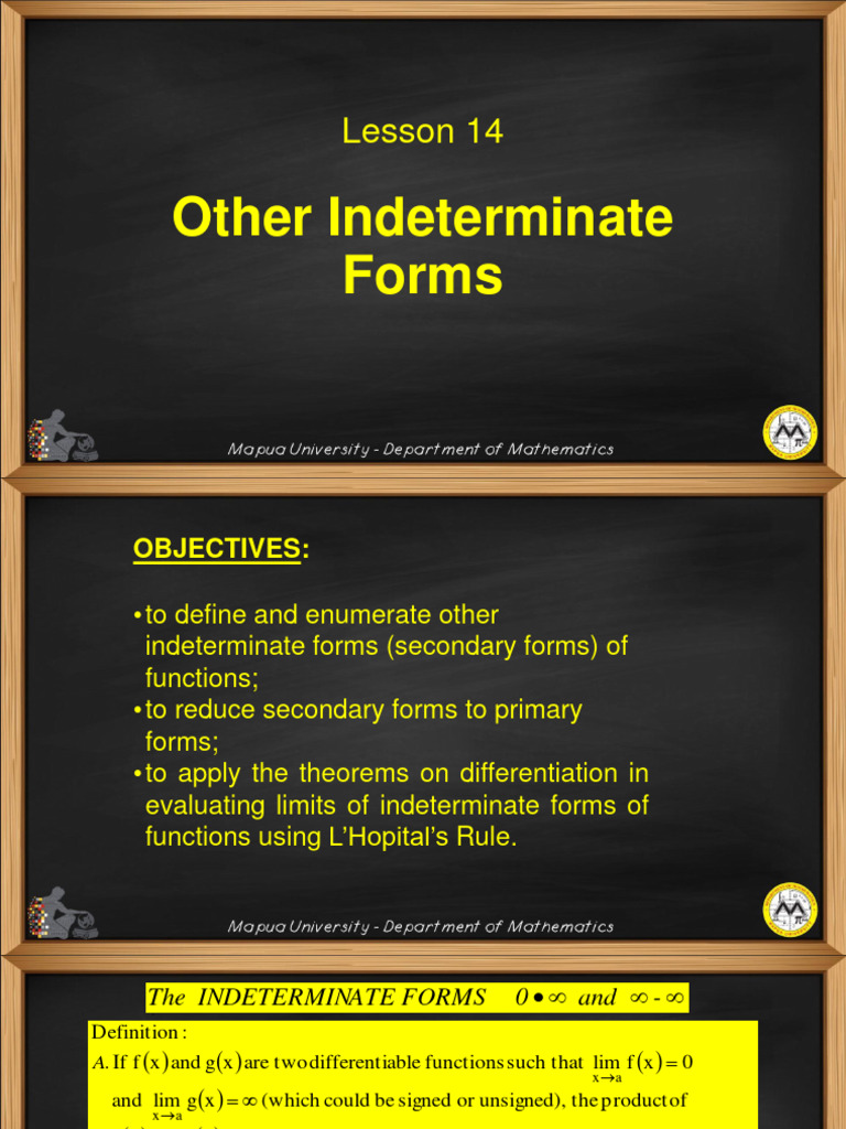 Lesson 14-Other Indeterminate Forms | PDF | Algebra | Mathematical Concepts