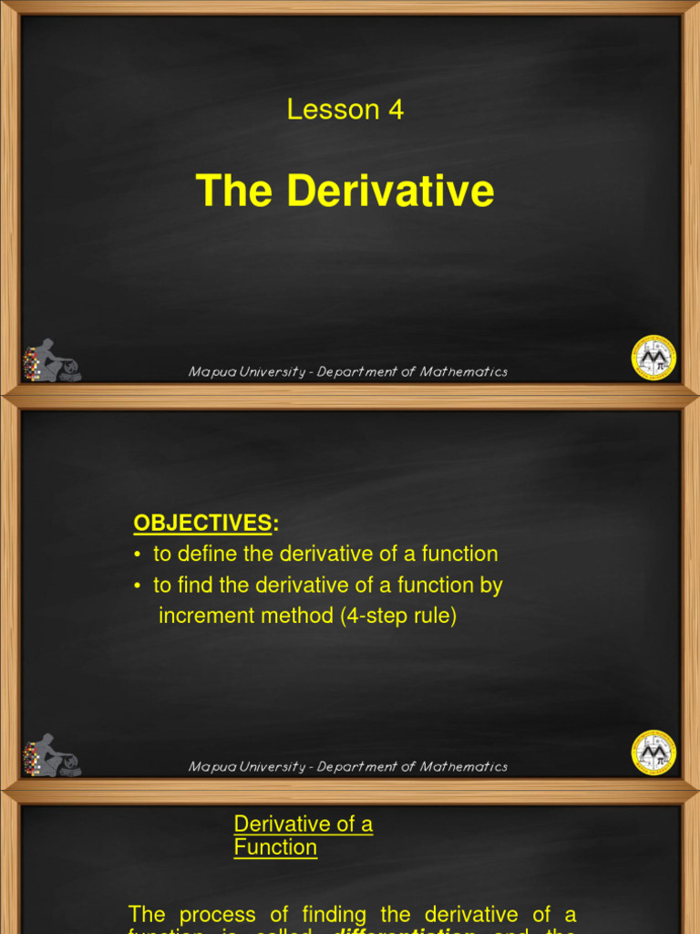 Lesson 4 The Derivative | PDF | Derivative | Tangent Lesson 4 The Derivative | PDF | Derivative | Tangent