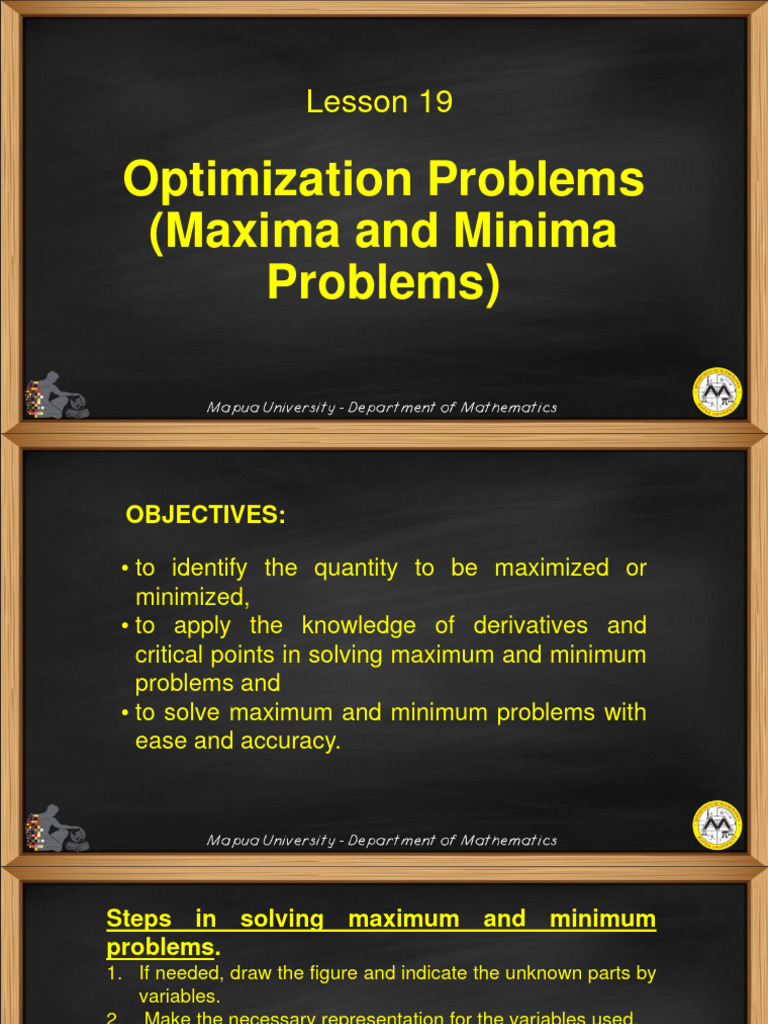 Lesson 19-Optimization Problems (Maxima and Minima Problems) | Download Free PDF | Geometry ...