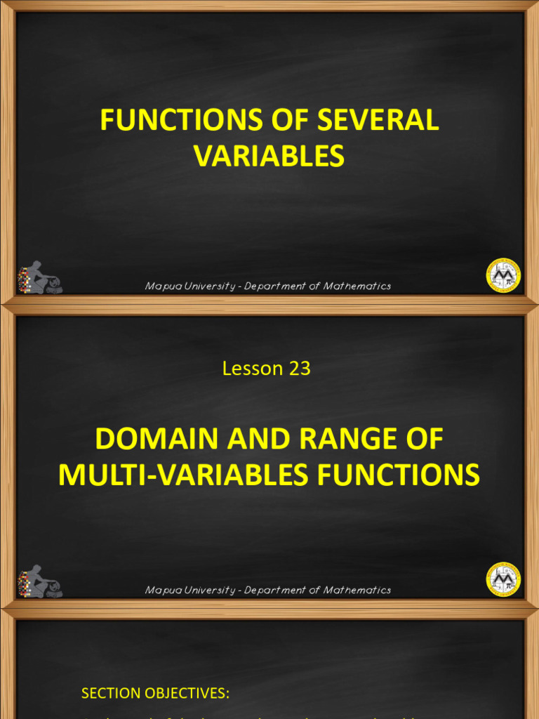 Lesson 24-Domain and Range of Multi-Variable Functions N | PDF