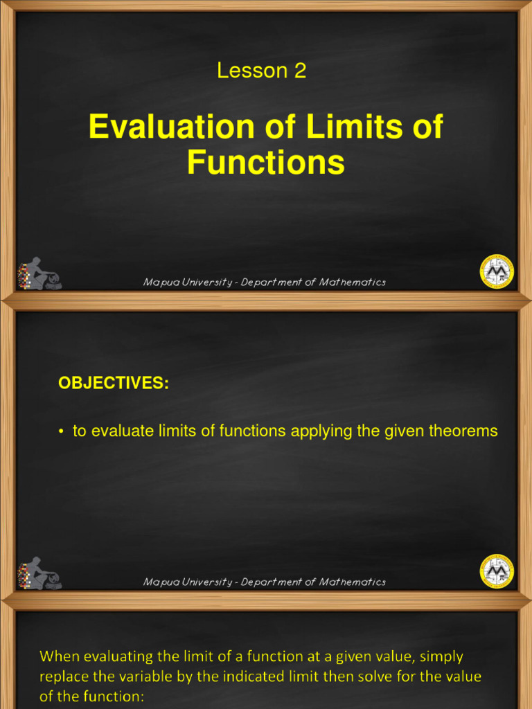 Lesson 2 Evaluation of Limits of Functions | PDF | Mathematical ...