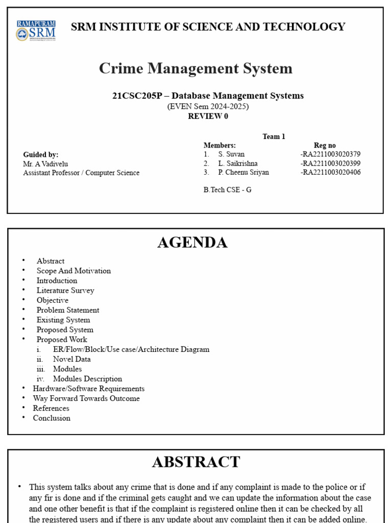 Crime Management System | PDF | Crimes | Crime & Violence