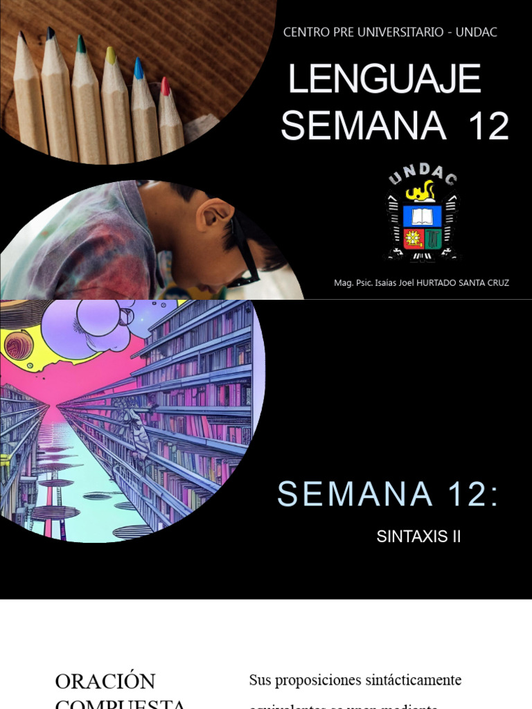 Semana 12 - Lenguaje | PDF | Oración (Lingüística) | Objeto (gramática)