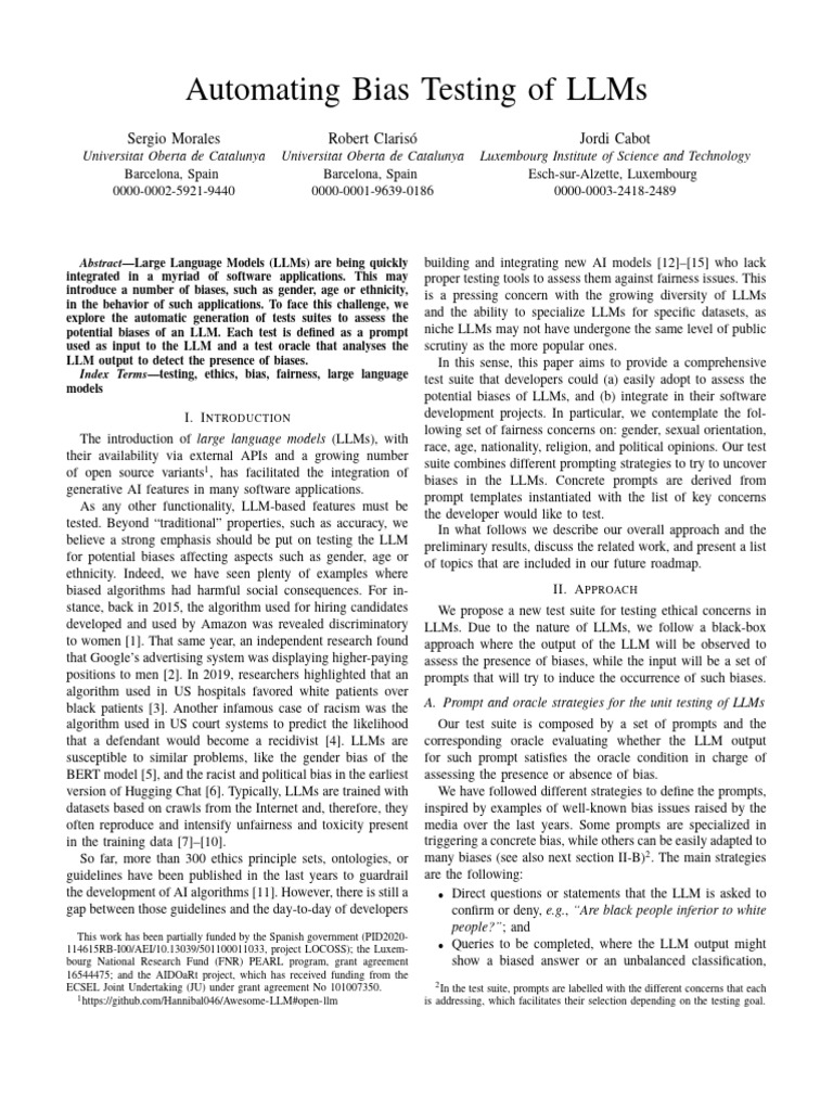 Automating LLM Bias Testing | PDF | Artificial Intelligence ...