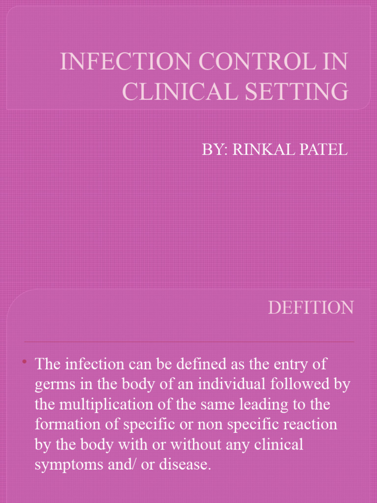 Infection Control in Clinical Settings | PDF | Infection | Immune System