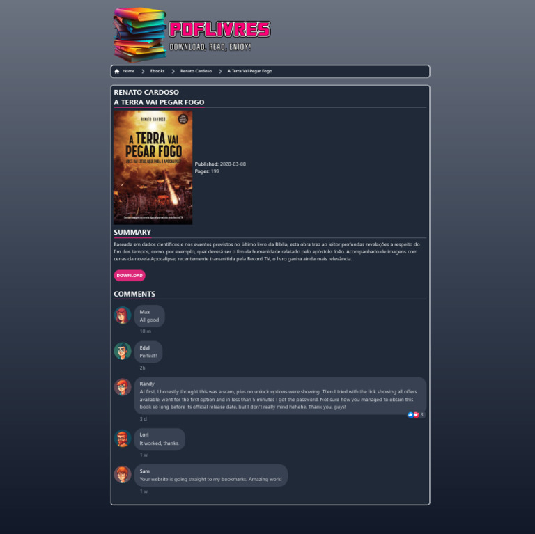 PDFLIVRES - Download Renato Cardoso - A Terra Vai Pegar Fogo | PDF